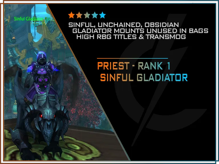 Priest - Sinful Rank 1 Title | S1&S2 SL and S2 DF Gladiator [EU]
