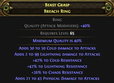 Buy PoE 2 Mirrored Breach Ring – 40% Quality