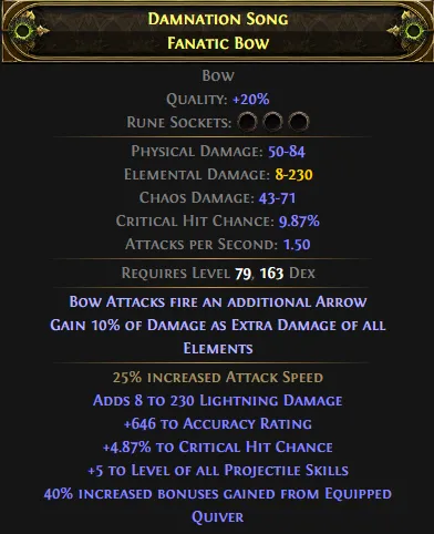 Buy PoE 2 Mirrored Fanatic Bow – Mirror-Tier Bow