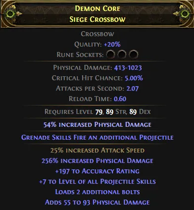 Buy PoE 2 Mirrored Siege Crossbow – Mirror-Tier Crossbow