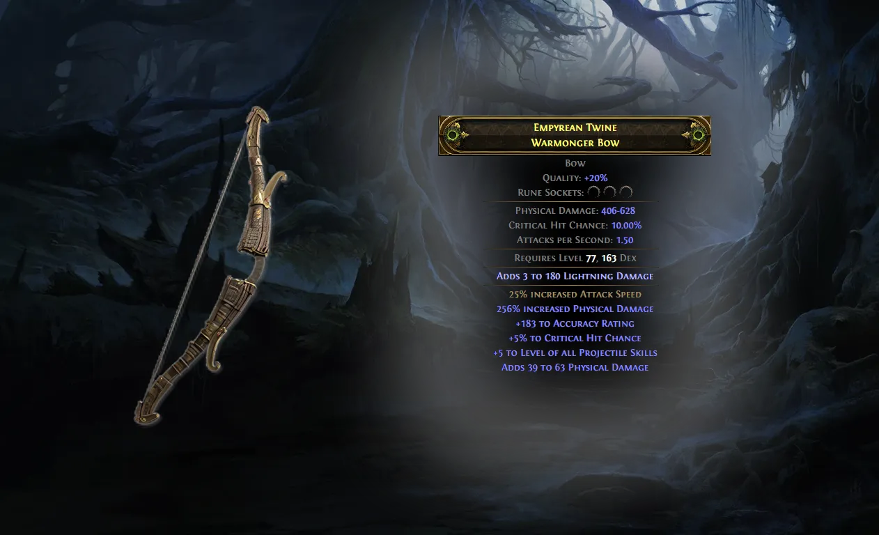 Buy PoE 2 Mirrored Warmonger Bow – Mirror-Tier Bow