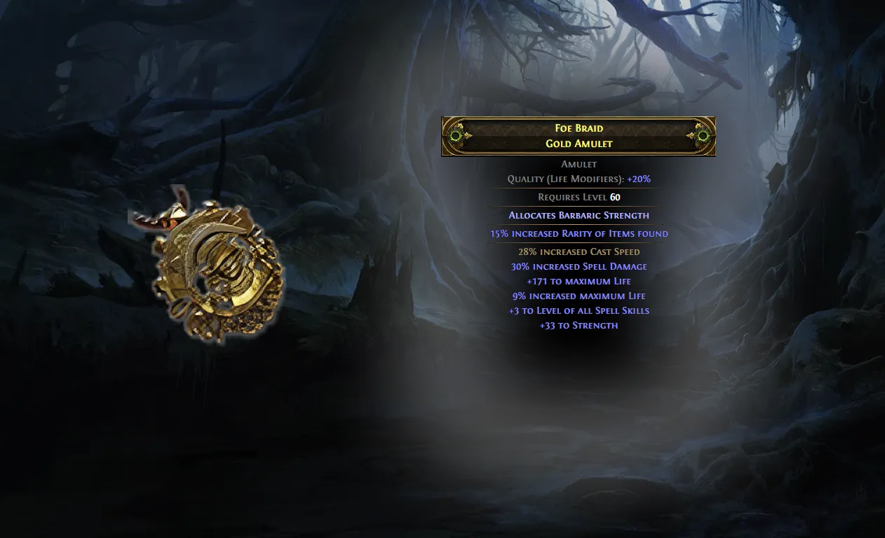 Buy PoE 2 Mirrored Gold Amulet – Mirror-Tier Amulet