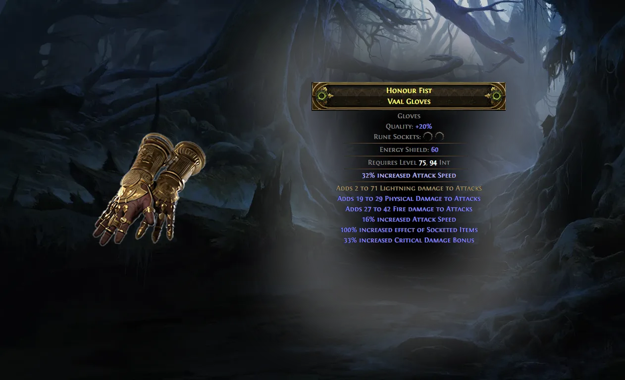 Buy PoE 2 Mirrored Honour Fist Vaal Gloves – Mirror-Tier Gloves