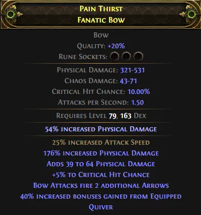 Buy PoE 2 Mirrored Fanatic Bow – Mirror-Tier Bow