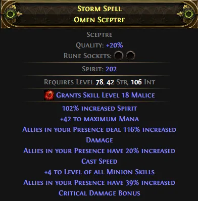 Buy PoE 2 Mirrored Storm Spell Omen Sceptre – Mirror-Tier