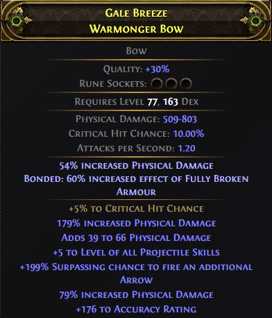 Buy PoE 2 Gale Breeze Warmonger Bow