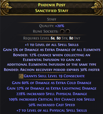 Buy PoE 2 Phoenix Post Sanctified Staff