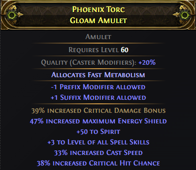 Buy PoE 2 Phoenix Torc Gloam Amulet