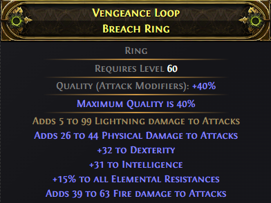 Buy PoE 2 Vengeance Loop Breach Ring