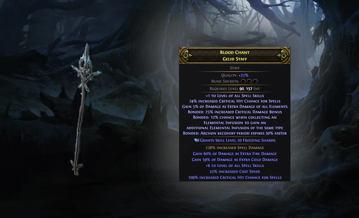 Buy PoE 2 Blood Chant Gelid Staff