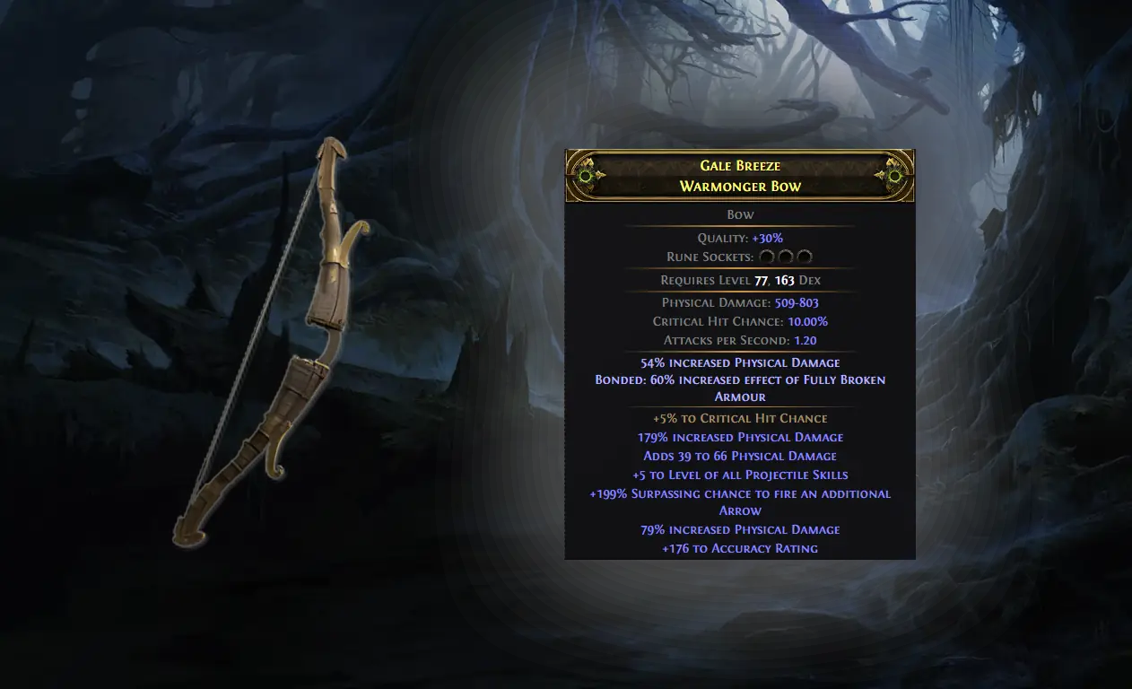 Buy PoE 2 Gale Breeze Warmonger Bow