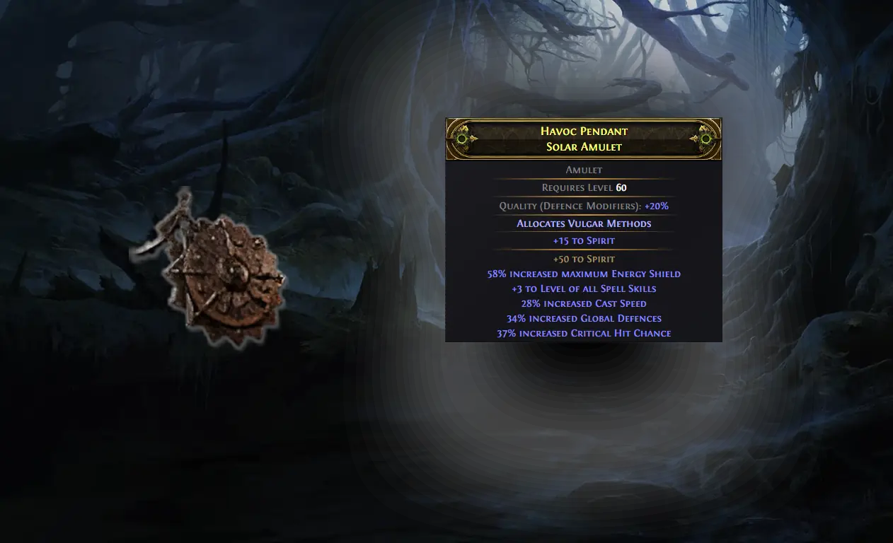 Buy PoE 2 Havoc Pendant Solar Amulet