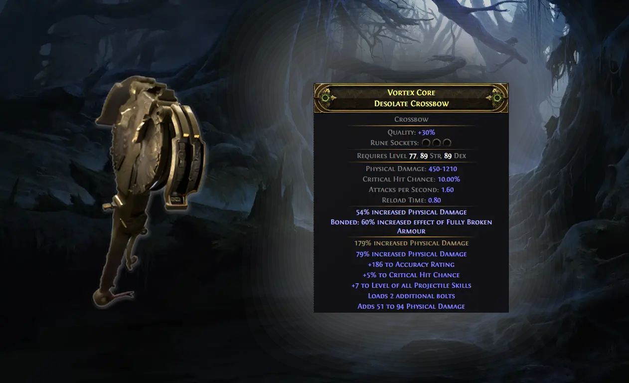 Buy PoE 2 Vortex Core Desolate Crossbow